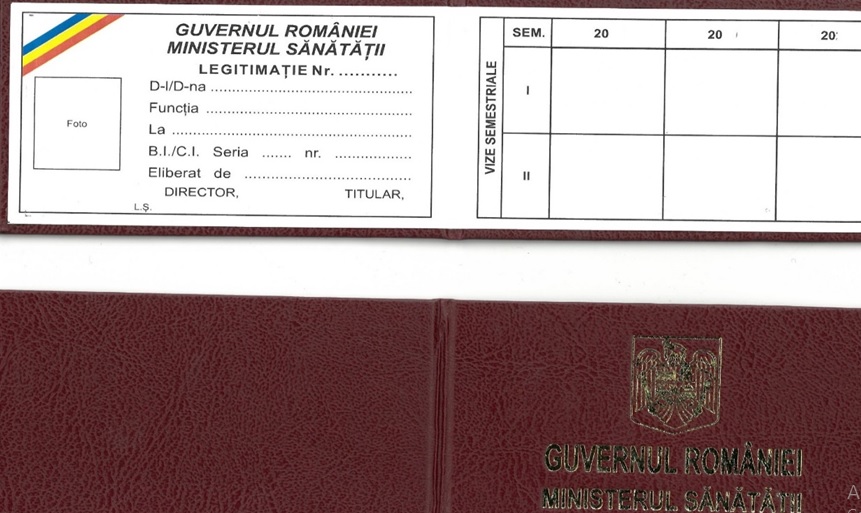 Model de legitimaţie propus de Ministerul Sănătăţii, pentru angajaţi ...